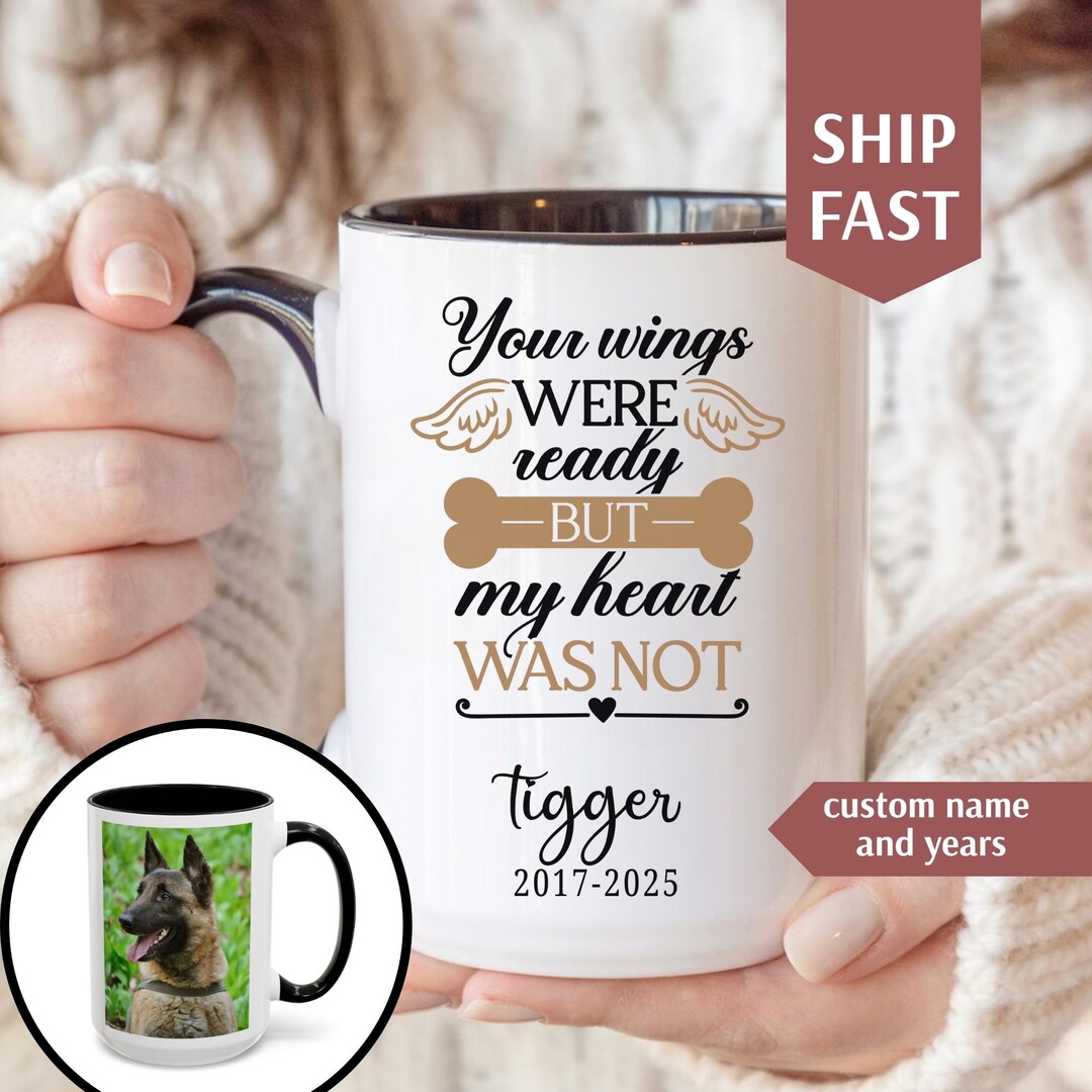 Personalized Pet Memorial Photo Mug, Custom Dog Cat Pet Loss Gift Mug ...