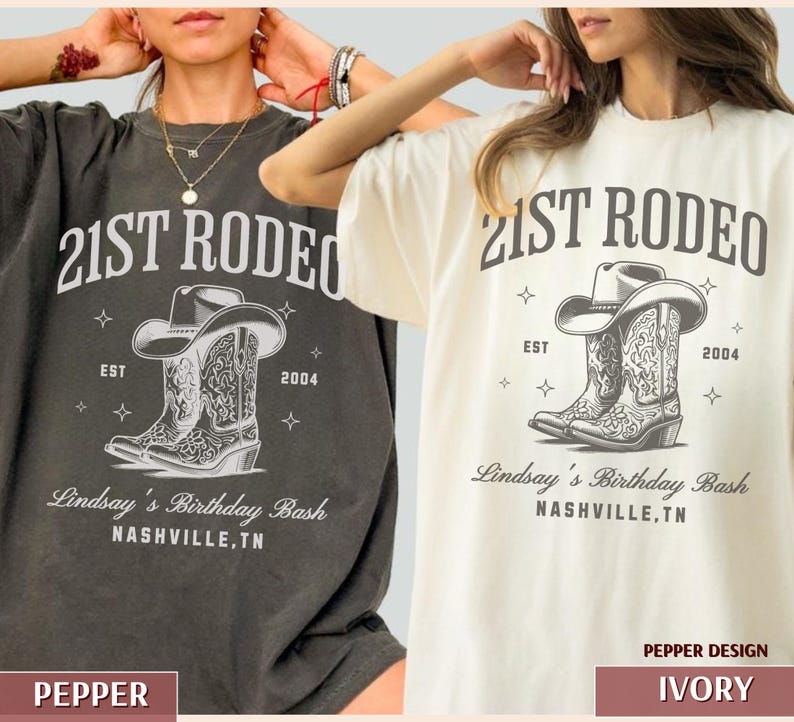Western 21st Birthday Squad Shirt, Cowgirl Boots 21 B'day Gift for ...