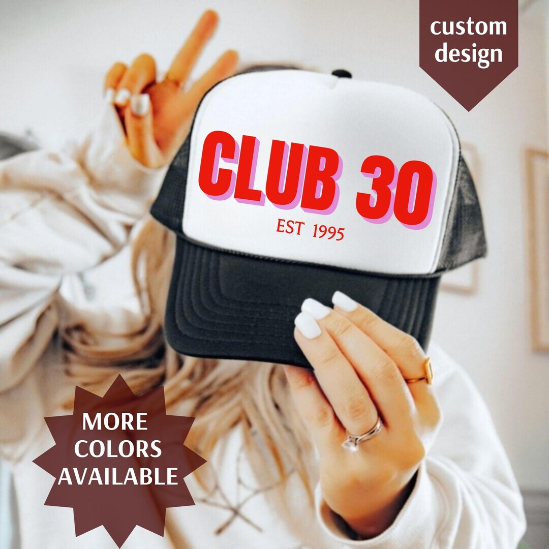 30th Birthday Monochromatic Hat Gift 30s Birthday Matching Party Cap ...