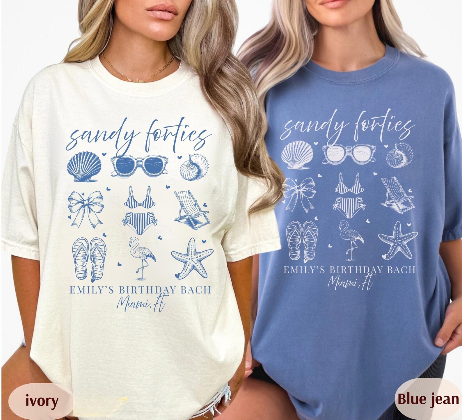 40th Birthday Summer Comfort Colors Shirt, Beach Forty Bday Party Tee ...