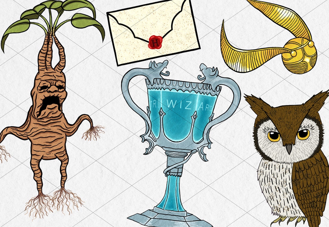 Magic School Clipart, Witch and Wizard Illustration, School Supplies ...