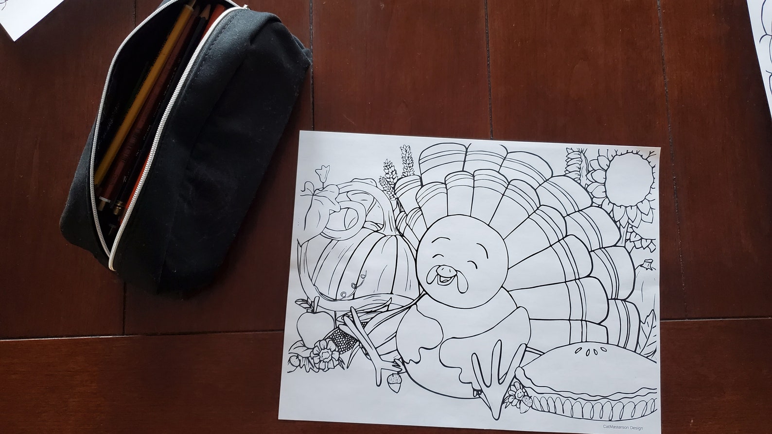 Cartoon Turkey Coloring Page - Perfect for Thanksgiving Fun - Etsy