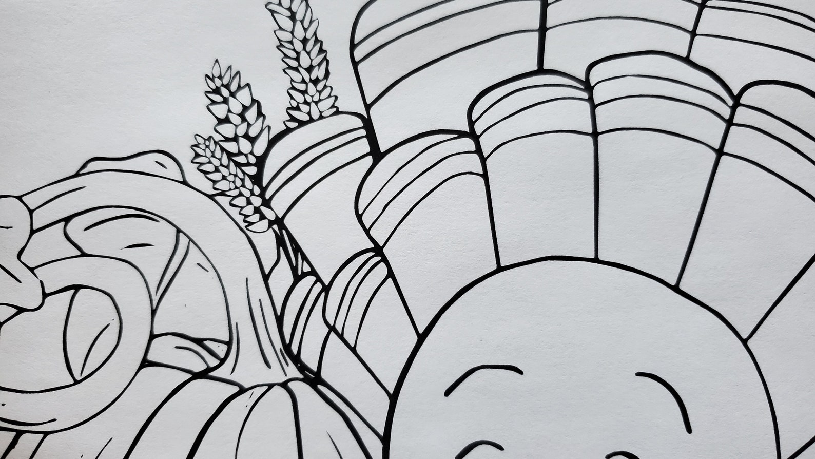 Cartoon Turkey Coloring Page - Perfect for Thanksgiving Fun - Etsy
