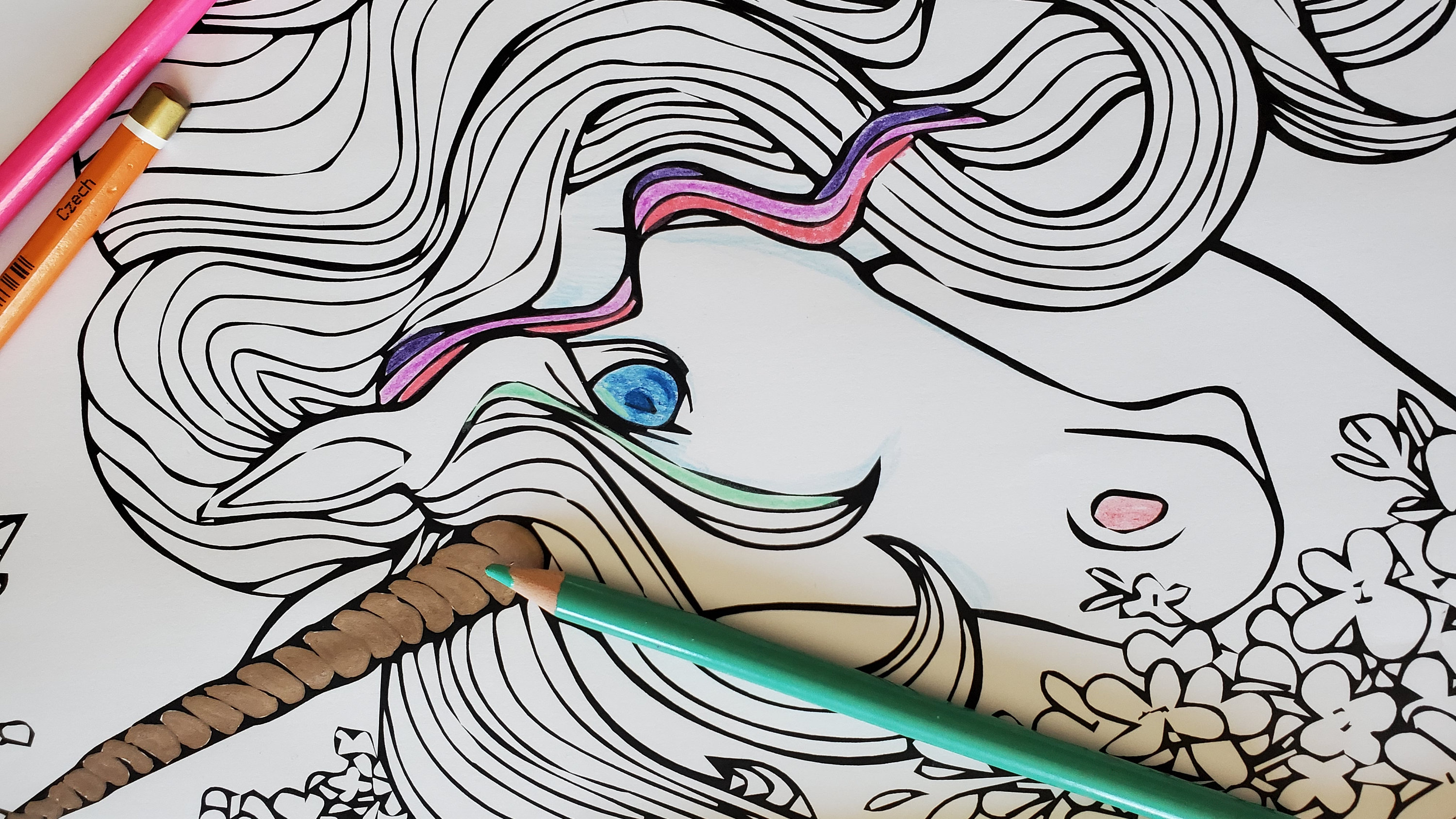 Tranquil Unicorn Coloring Page for Adults | Mindful Stress Relief ...