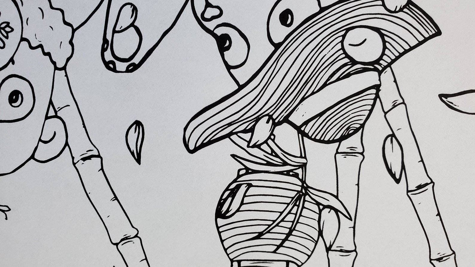 Whimsical Panda Tea Party Coloring Page Digital Files PNG and PDF ...