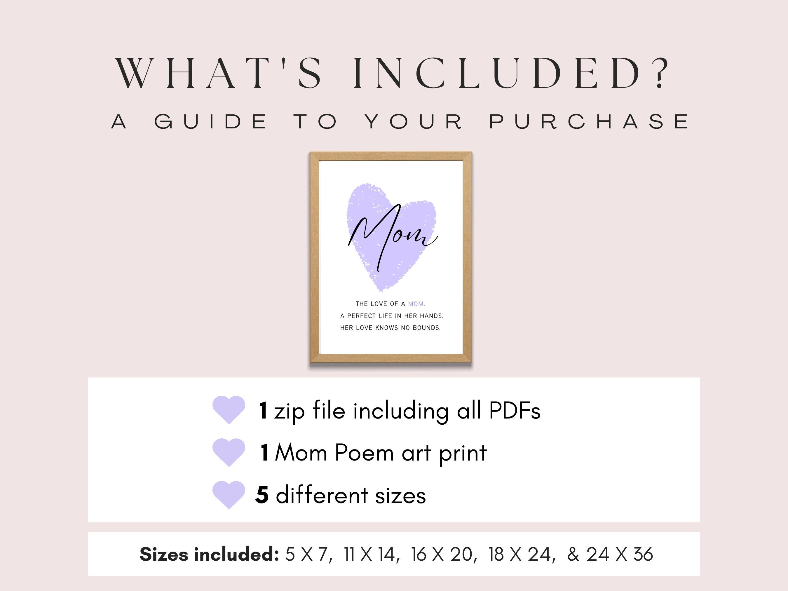 Mom Poem Print, Haiku Poem, Printable Poem for Moms, Gift for Mom, New ...