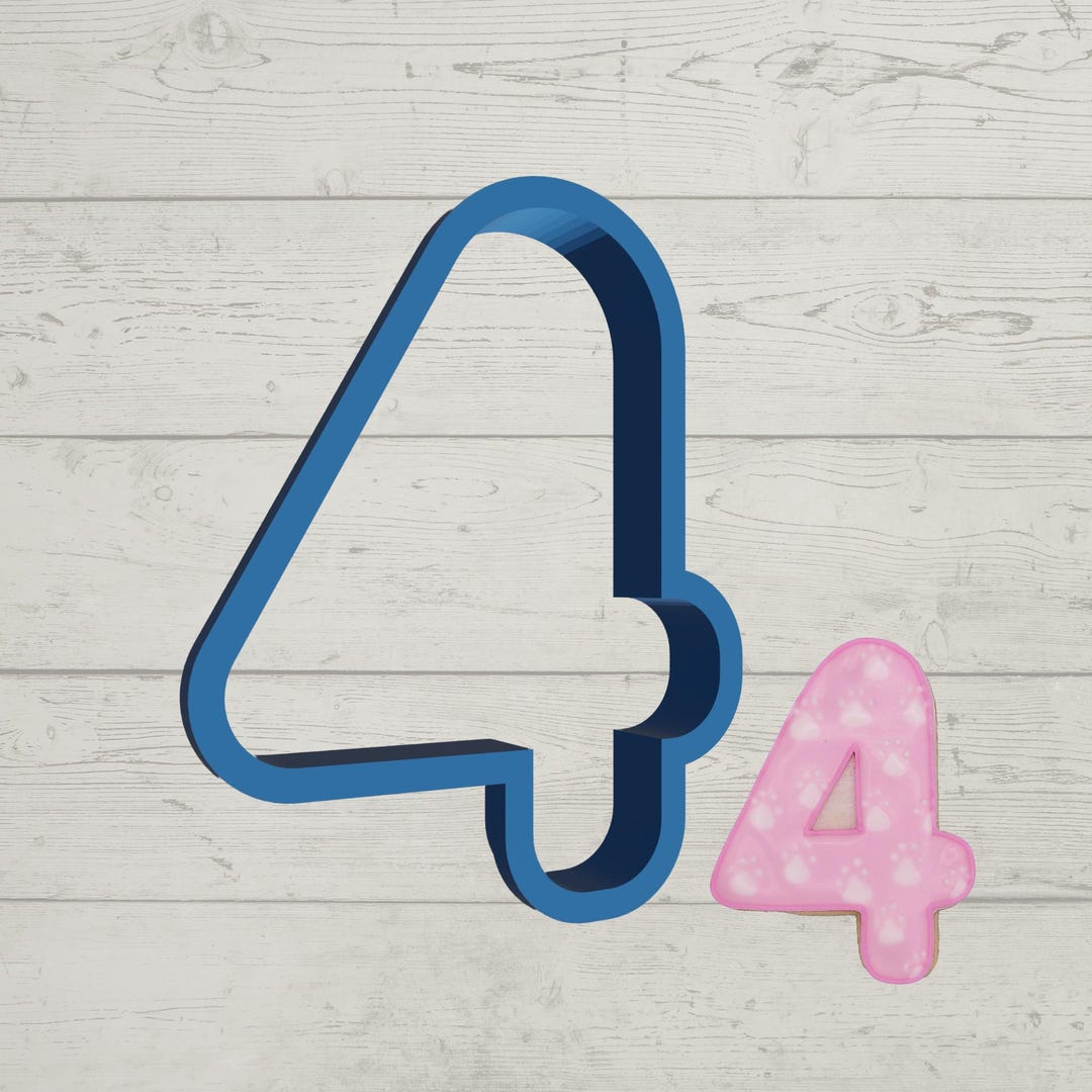 Number Four Cookie Cutter | 2"-6" Sizes Available - Etsy
