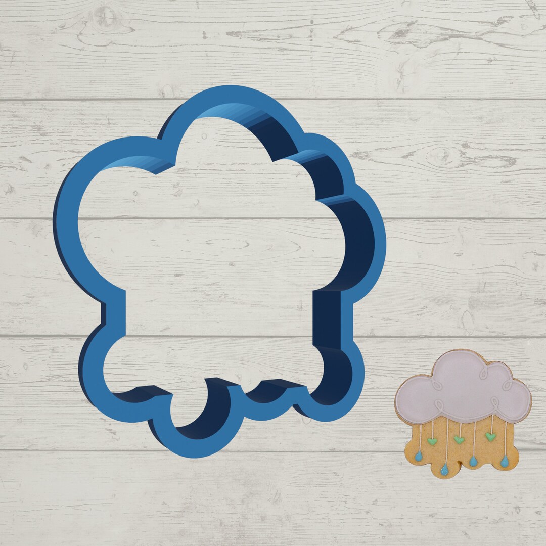 Rain Cloud Cookie Cutter | 2"-6" Sizes Available - Etsy
