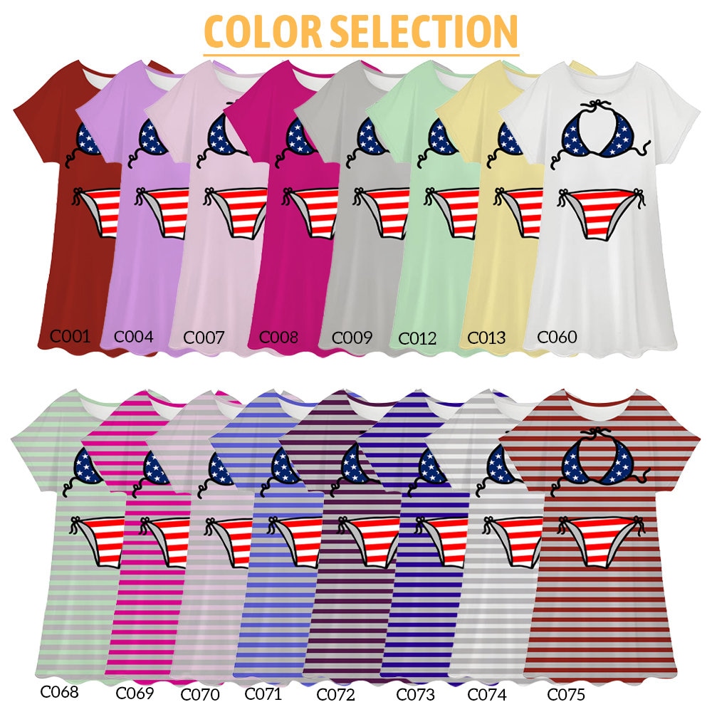 Funny Lingerie Nightgown, Cute Print Pajama Dress, Loose Nightshirt ...