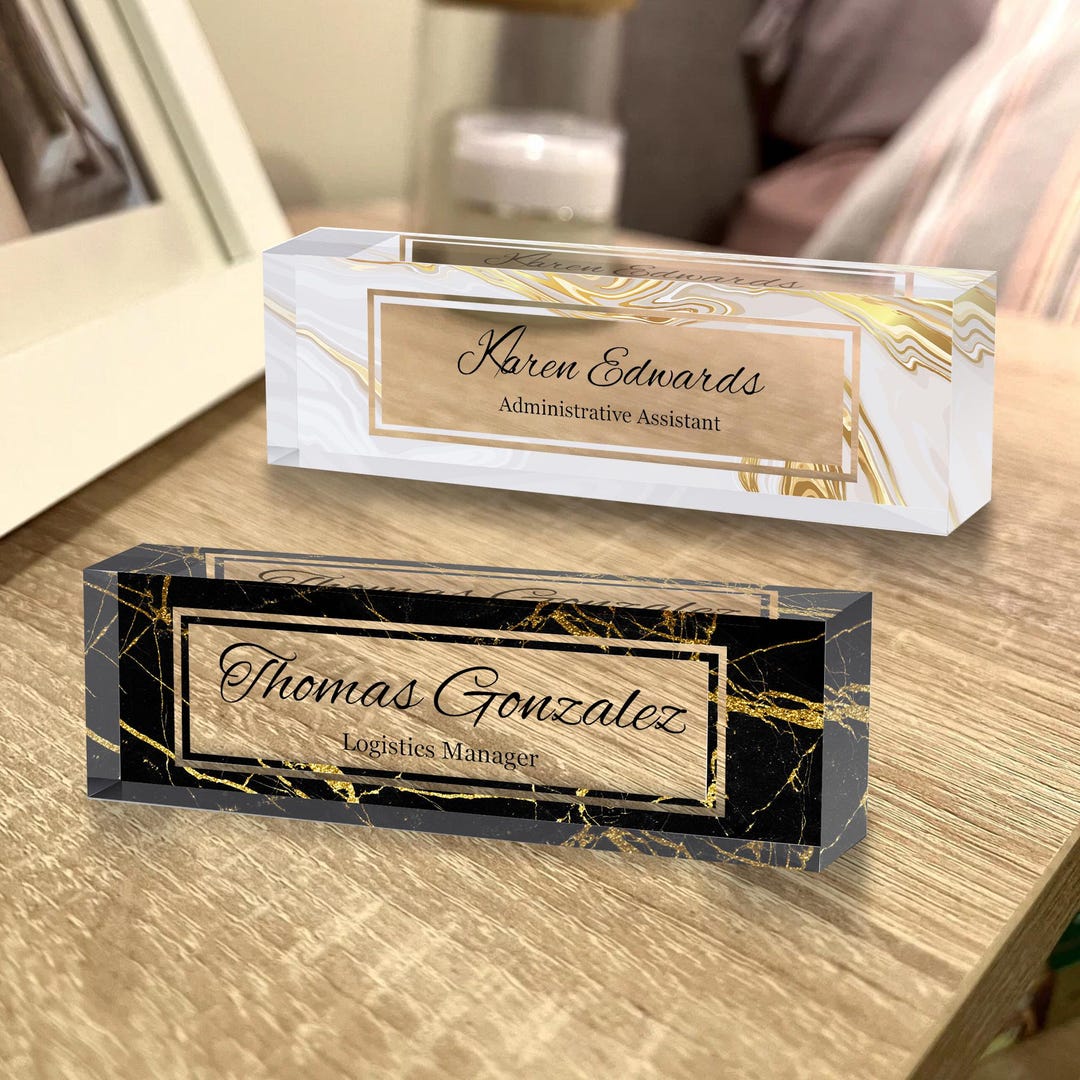 Custom Name Plate for Desk, Personalized Acrylic Name Plate, Desk Name ...