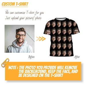 Custom Face Shirt, Personalized Image Photo T-shirt, Personalized Face ...