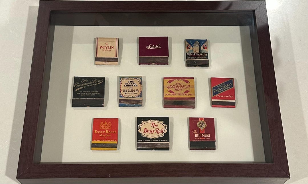 RARE New York Vintage Matchbook Frame Art Home Decor 11x14 - Etsy