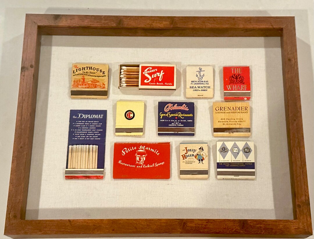 Florida Vintage Matchbook Frame Art | Coastal Home Decor - 11x14 - Etsy