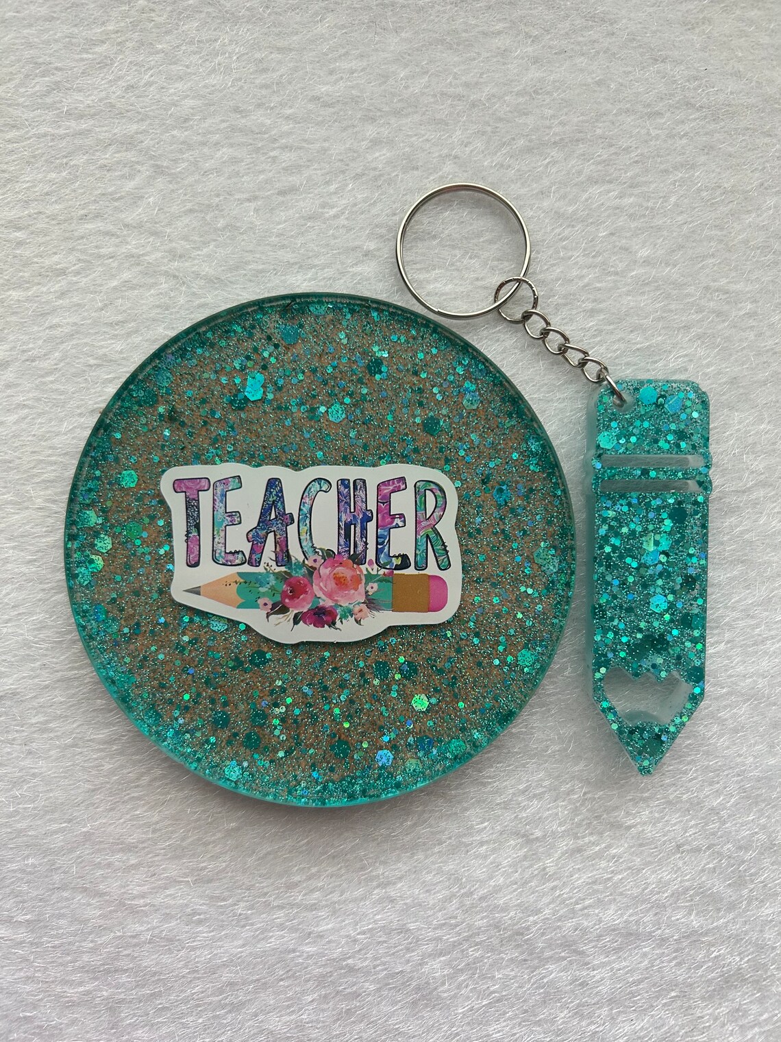Teacher Appreciation Gift Resin Coaster & Bookmark Teachers/educators ...