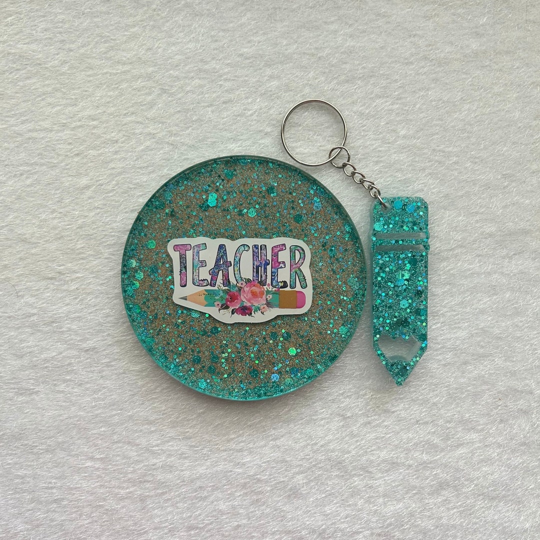 Teacher Appreciation Gift Resin Coaster & Bookmark Teachers/educators ...