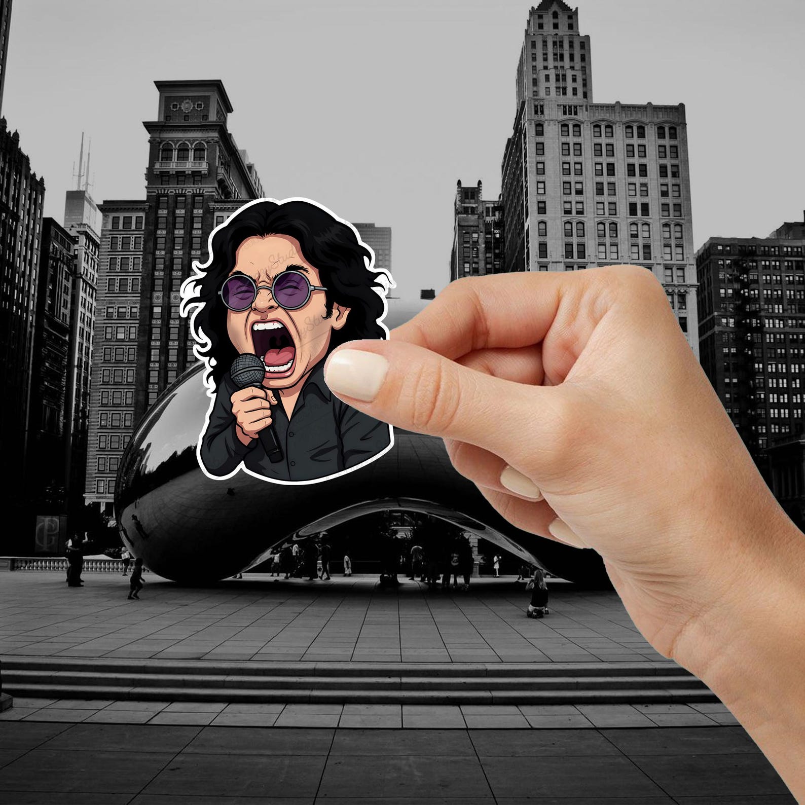 Chibi Ozzy Osbourne Sticker: Rock Legend Cartoon Decal - Etsy