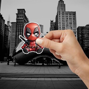 Merc With a Mouth: Deadpool Chibi Sticker - Etsy