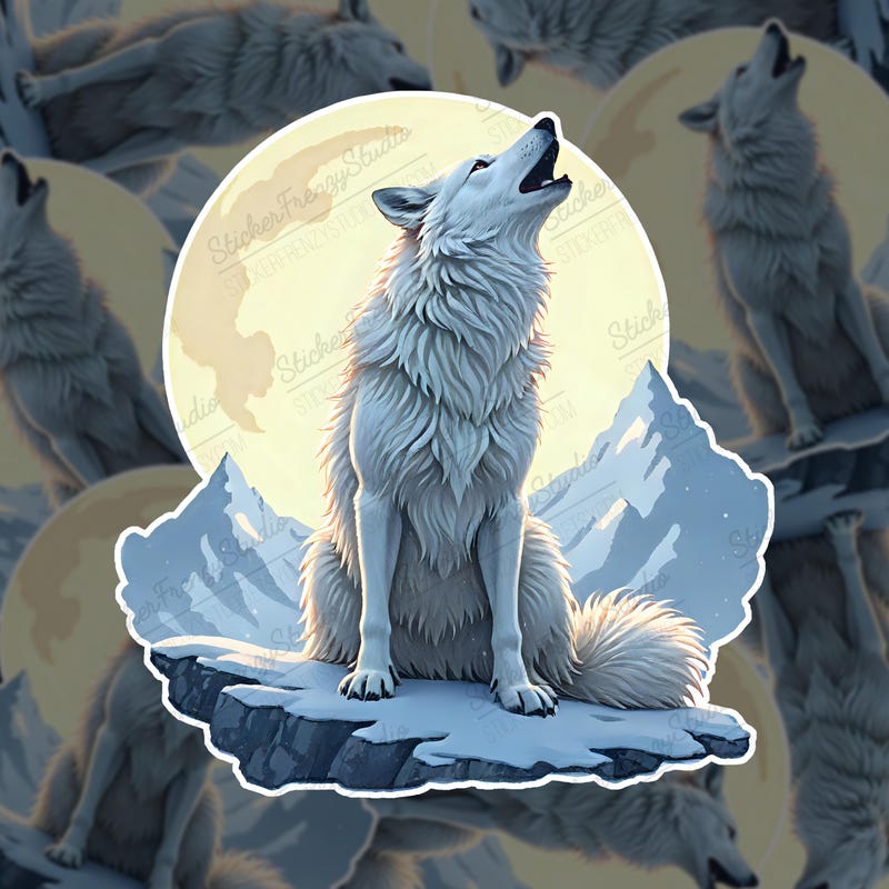 Howling Wolf Decal - Etsy