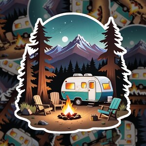 Vintage Trailer Camping Adventure Sticker - Etsy