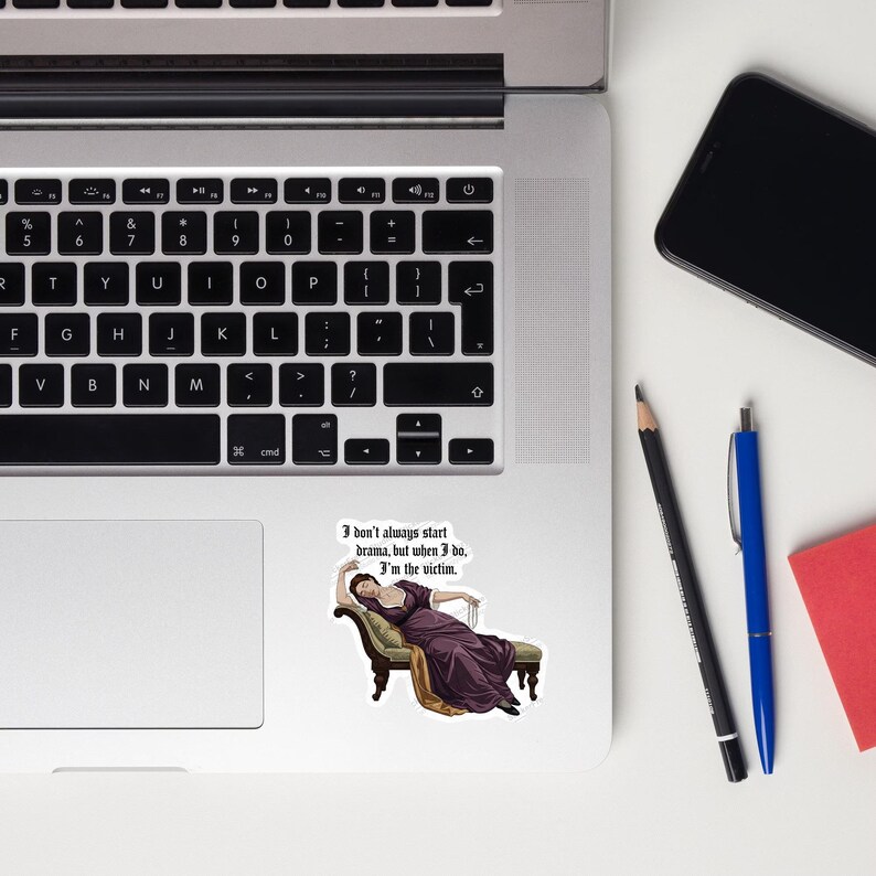 Drama Queen Fainting Couch Glossy Sticker, Sarcastic Meme Decal - Etsy