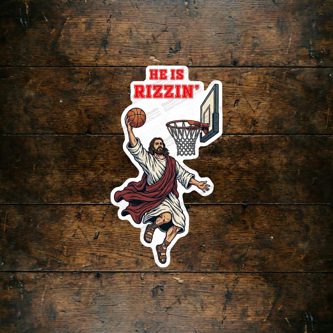 Jesus Dunking Sticker - Funny Christian Meme With Gen Z Humor - Etsy