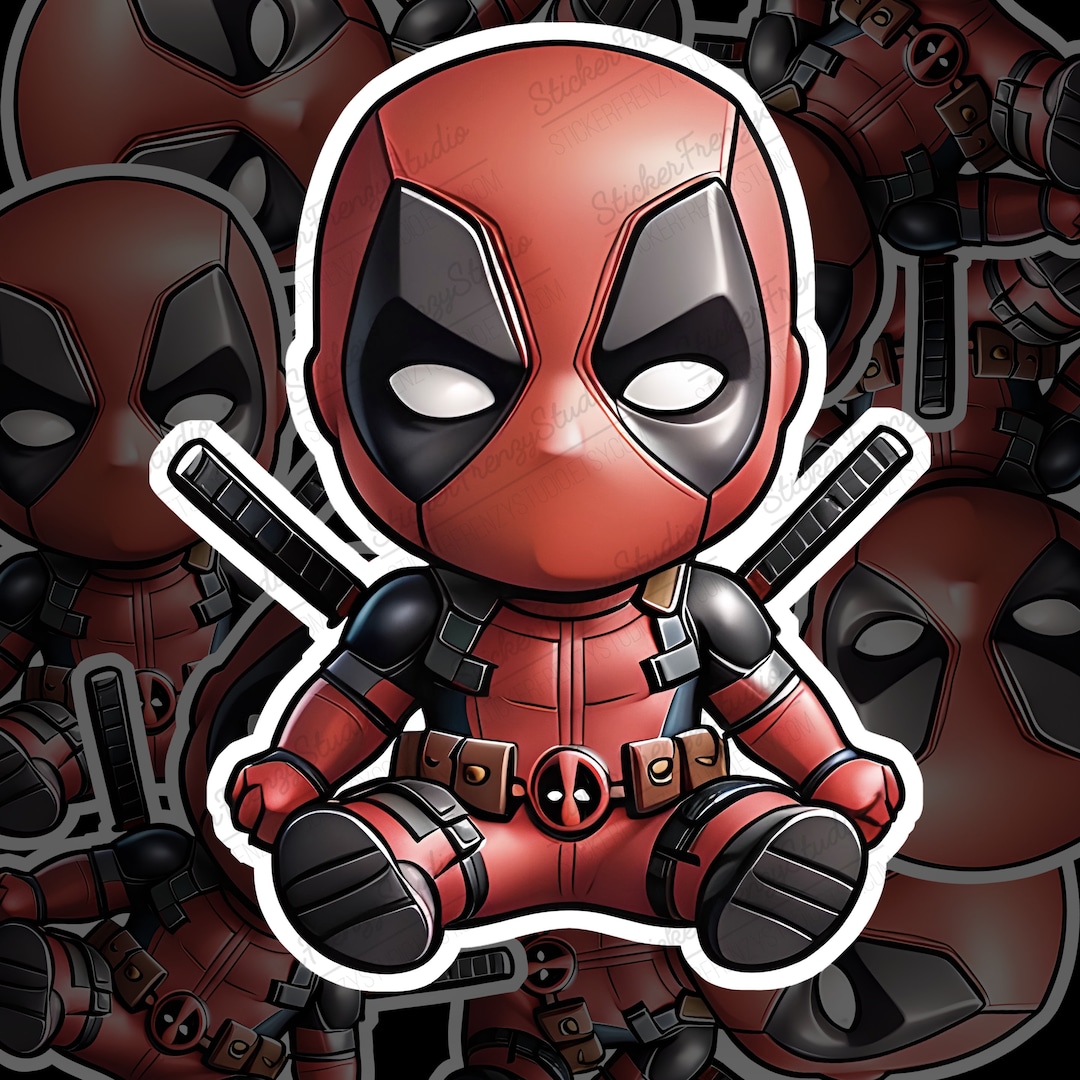 Merc With a Mouth: Deadpool Chibi Sticker - Etsy