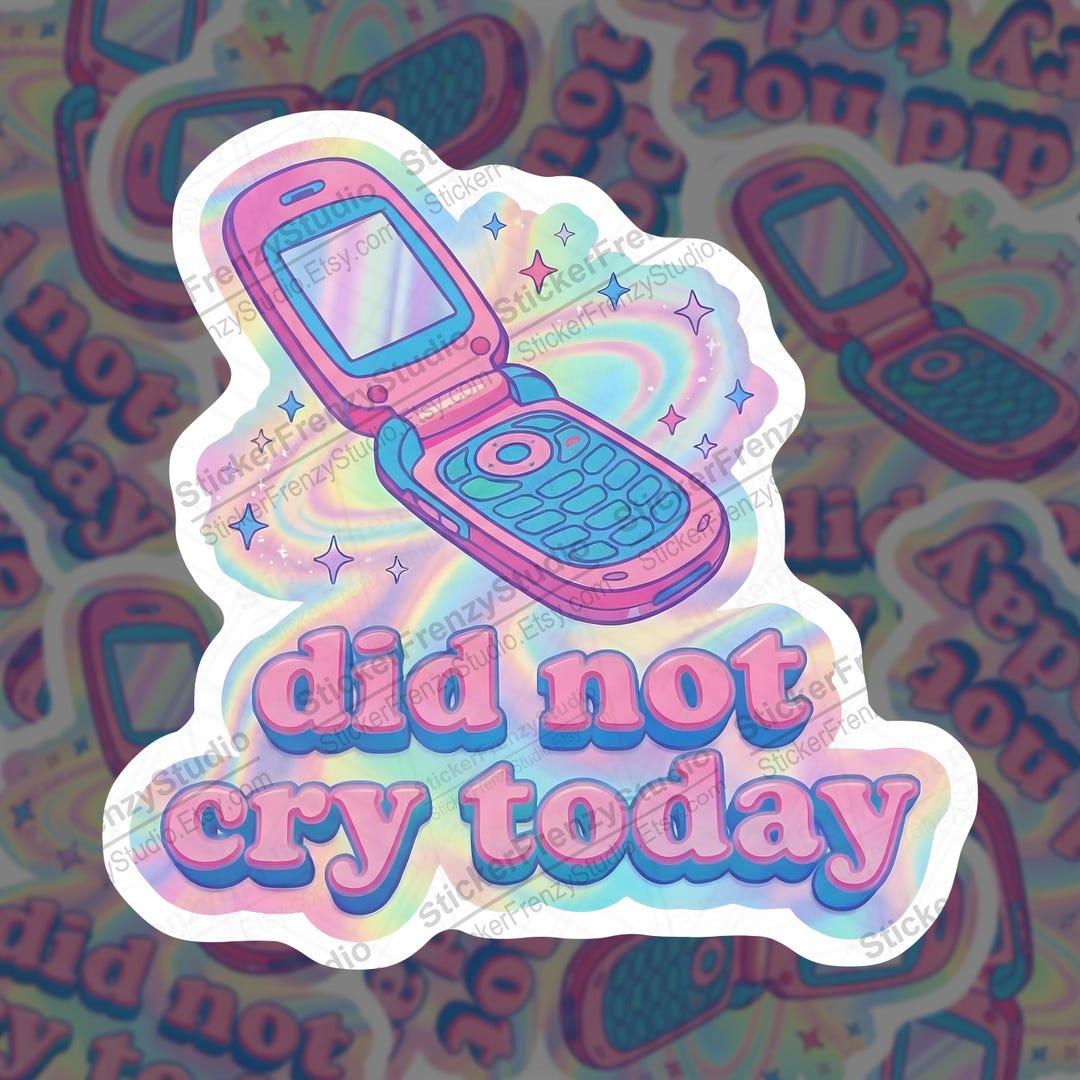 Y2K Flip Phone Sticker - Funny Mental Health, Holographic Design - Etsy