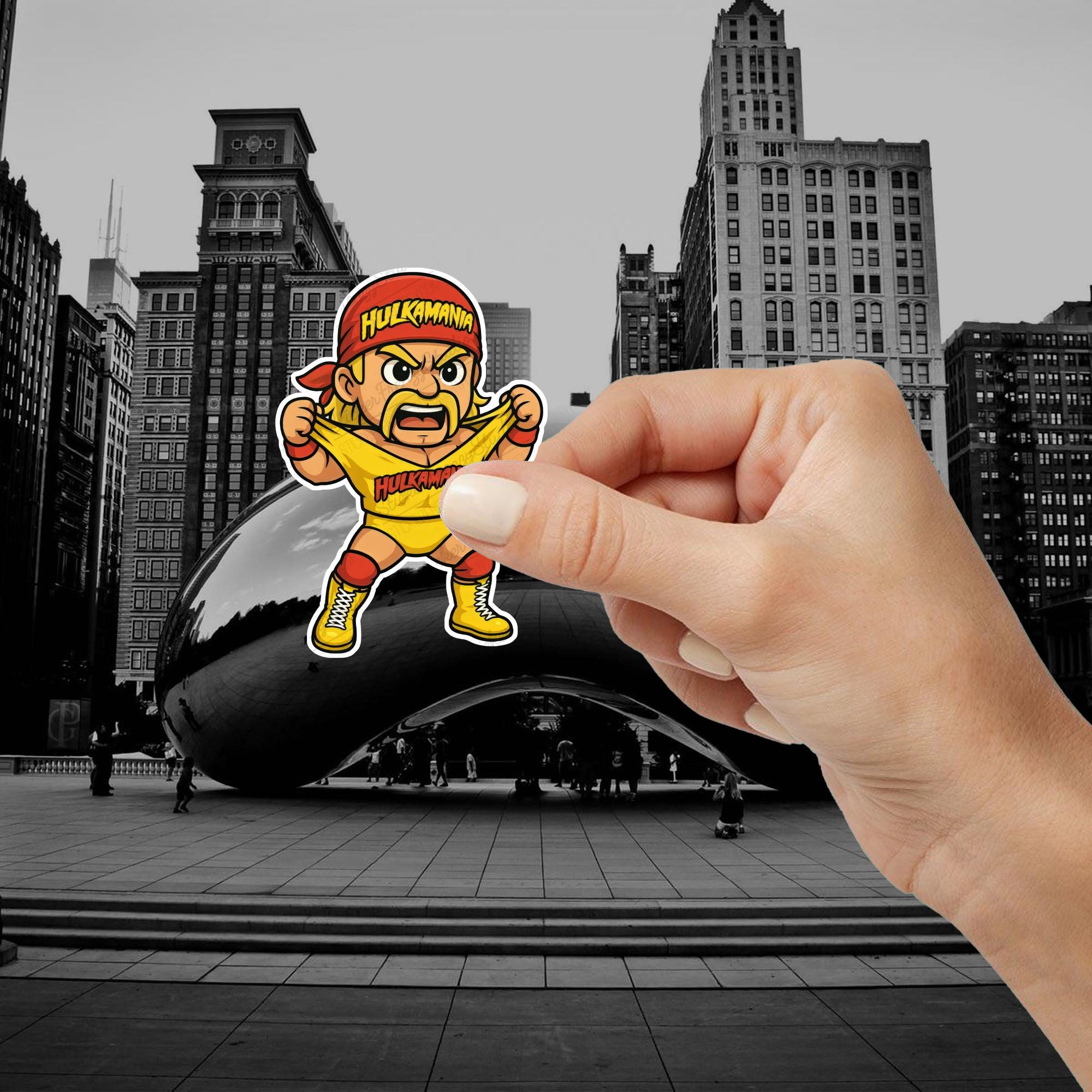 Hulk Hogan Sticker: Cartoon Wrestler Vinyl Decal - Etsy