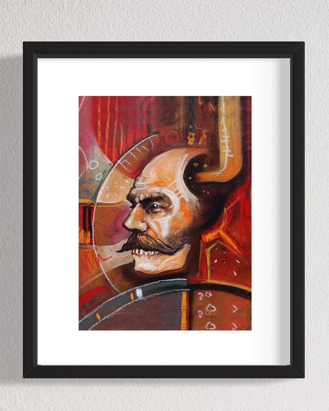 Modern Fine Art Print in Warm Colors Abstract Portrait Mankind ...