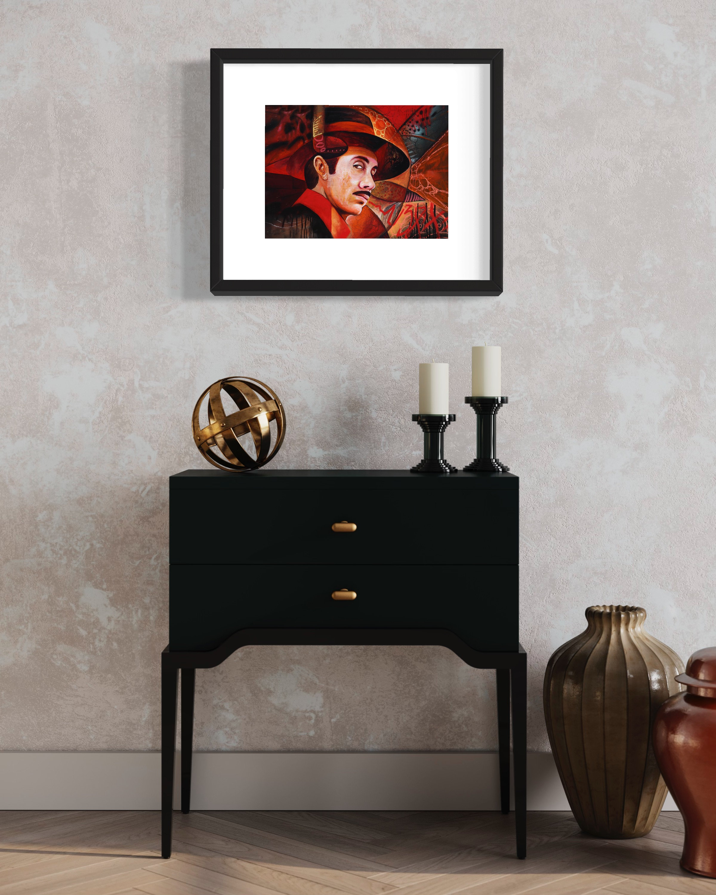 Chicano Mexican Art Print Abstract Portrait Pachuco Home Office Decor ...