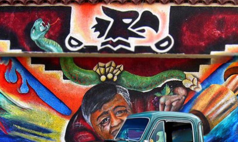 East LA Chicano Mural With Lowrider Car Large High-quality Print of ...