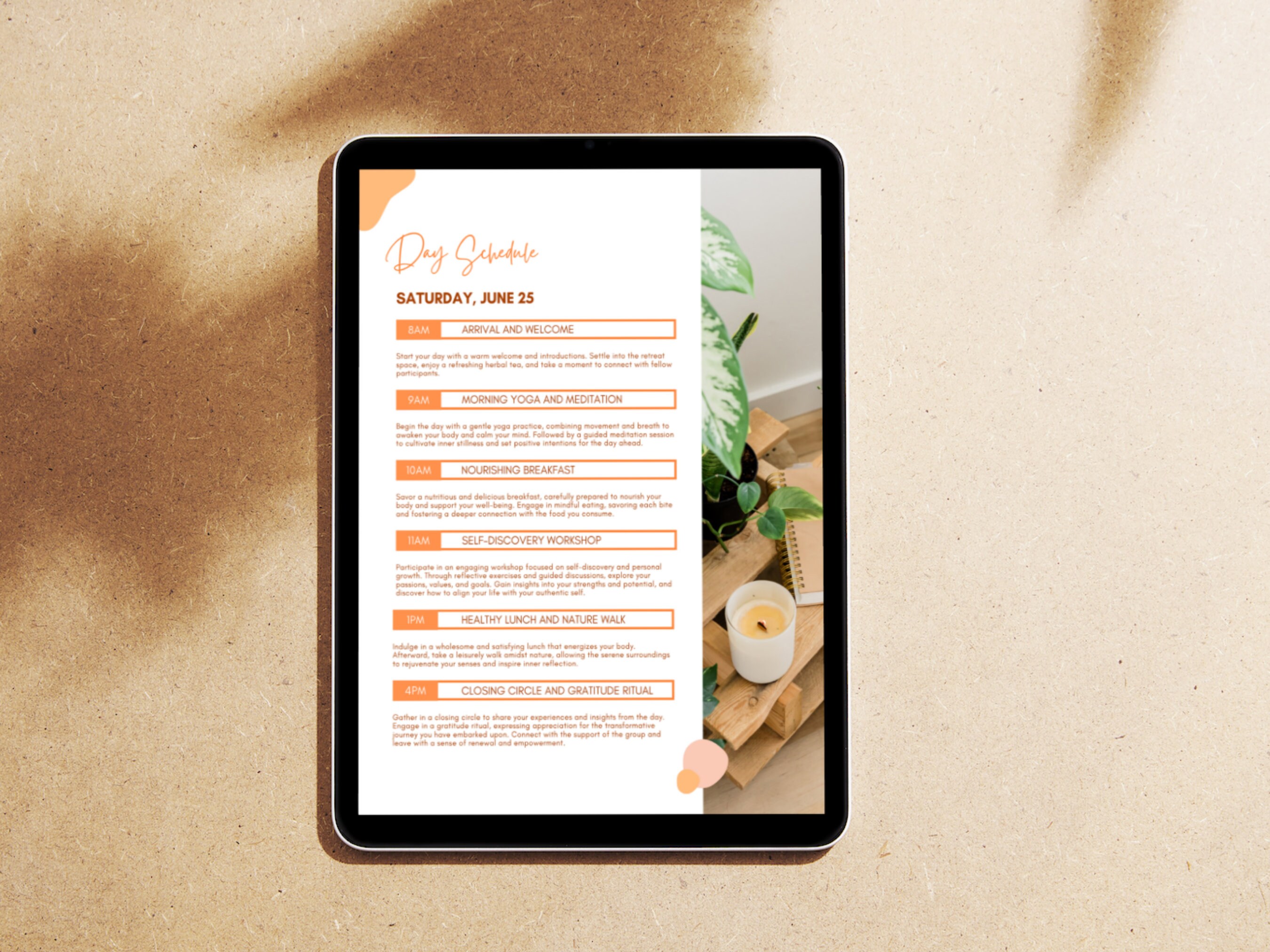 Schedule Template Editable Canva, Retreat Template, Daily Schedule for ...