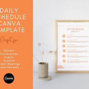 Schedule Template Editable Canva, Retreat Template, Daily Schedule for ...