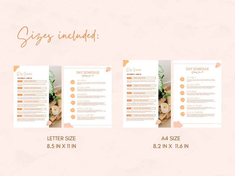 Schedule Template Editable Canva, Retreat Template, Daily Schedule for ...