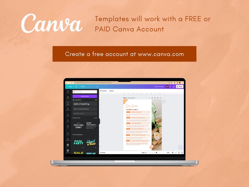 Schedule Template Editable Canva, Retreat Template, Daily Schedule for ...