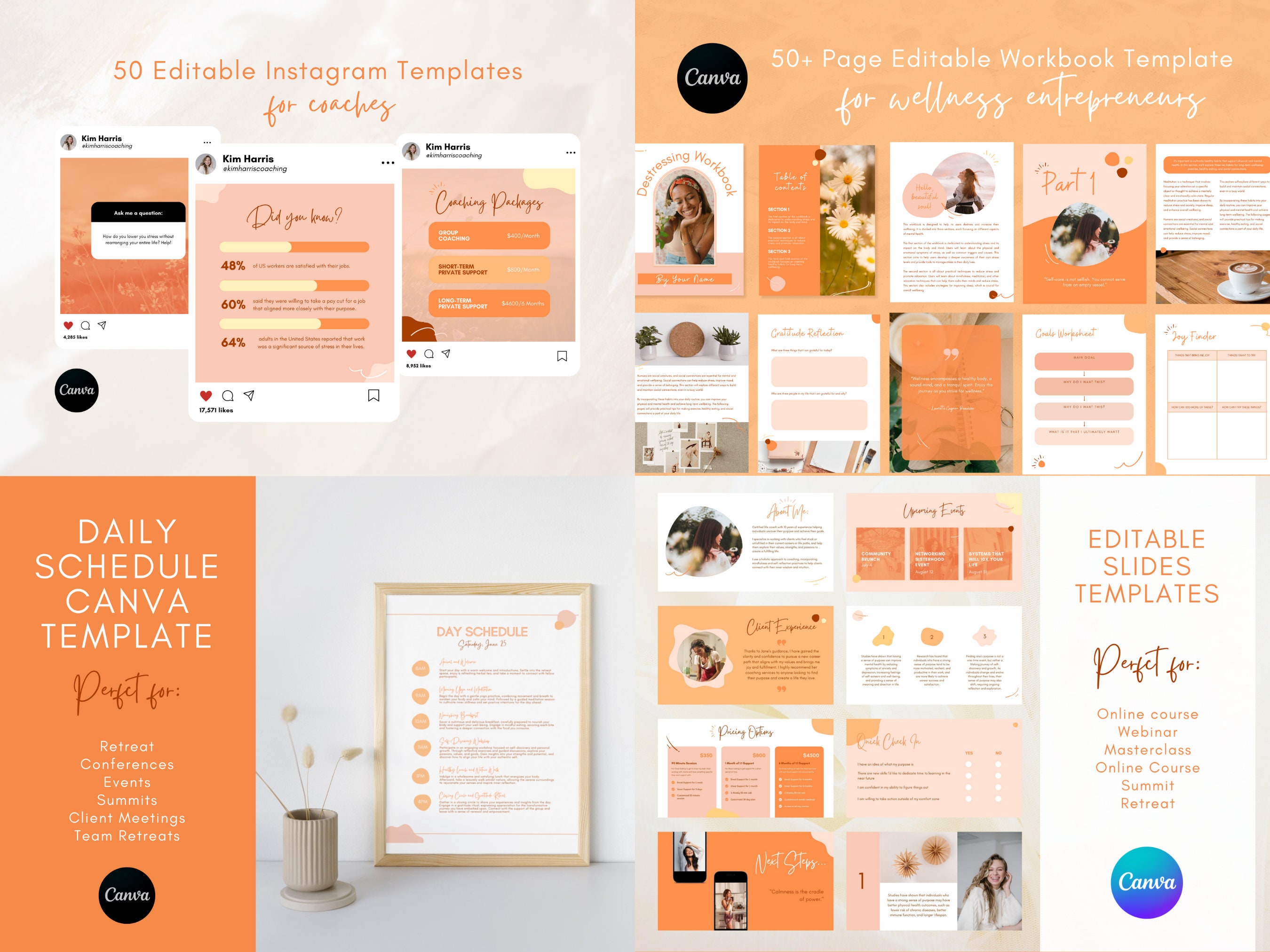 Coaching Bundle Canva Templates for Coaches Templates Slides for ...