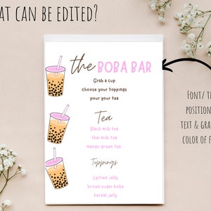Boba Tea Menu Template Printable Editable - Etsy