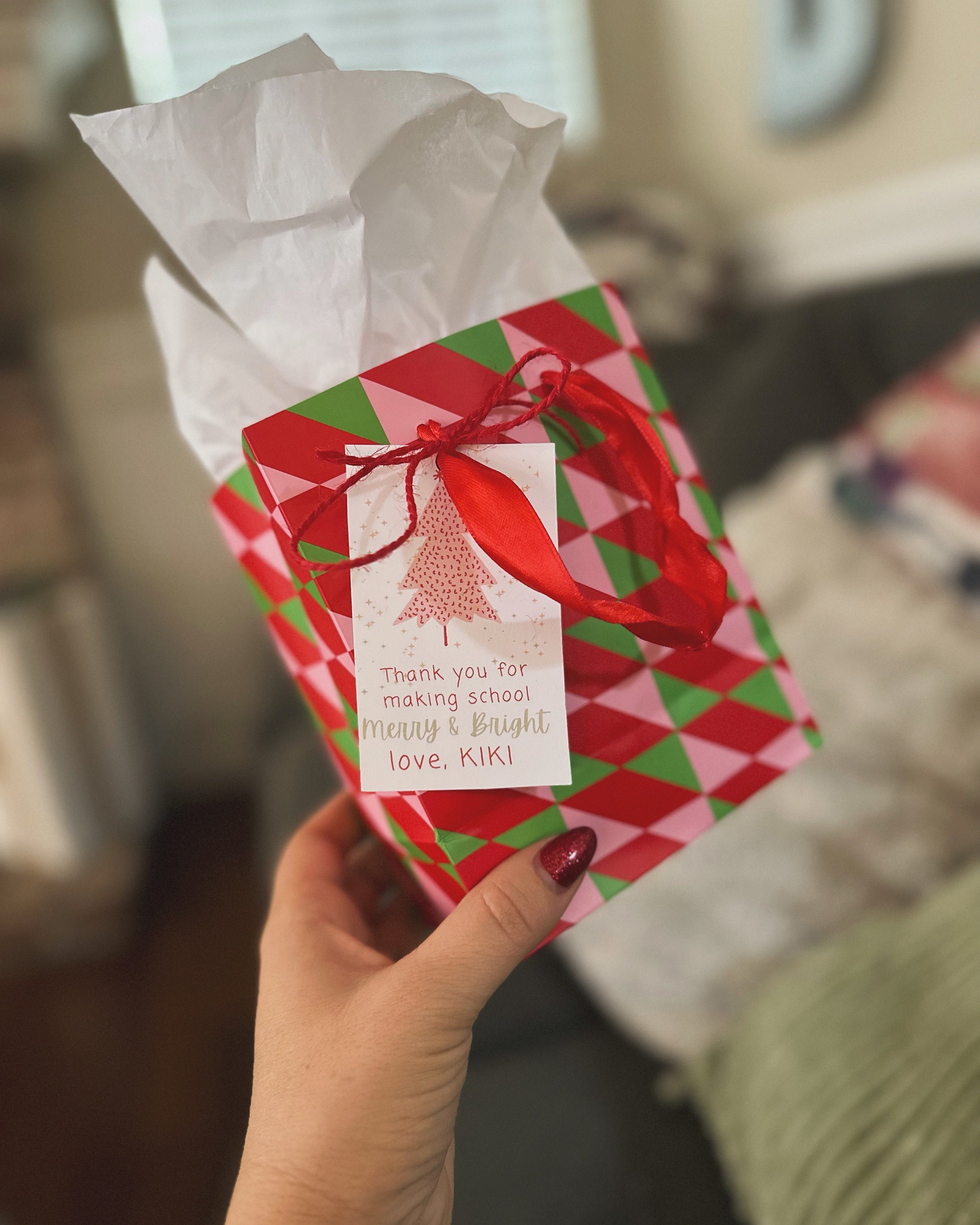 Christmas Teacher Gift Tag Editable 3x2.5 - Etsy