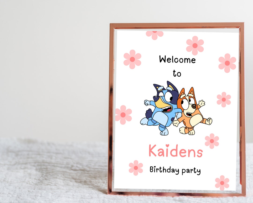 Bluey Party Welcome Sign Editable 8x11 - Etsy