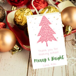 Christmas Teacher Gift Tag Editable 3x2.5 - Etsy