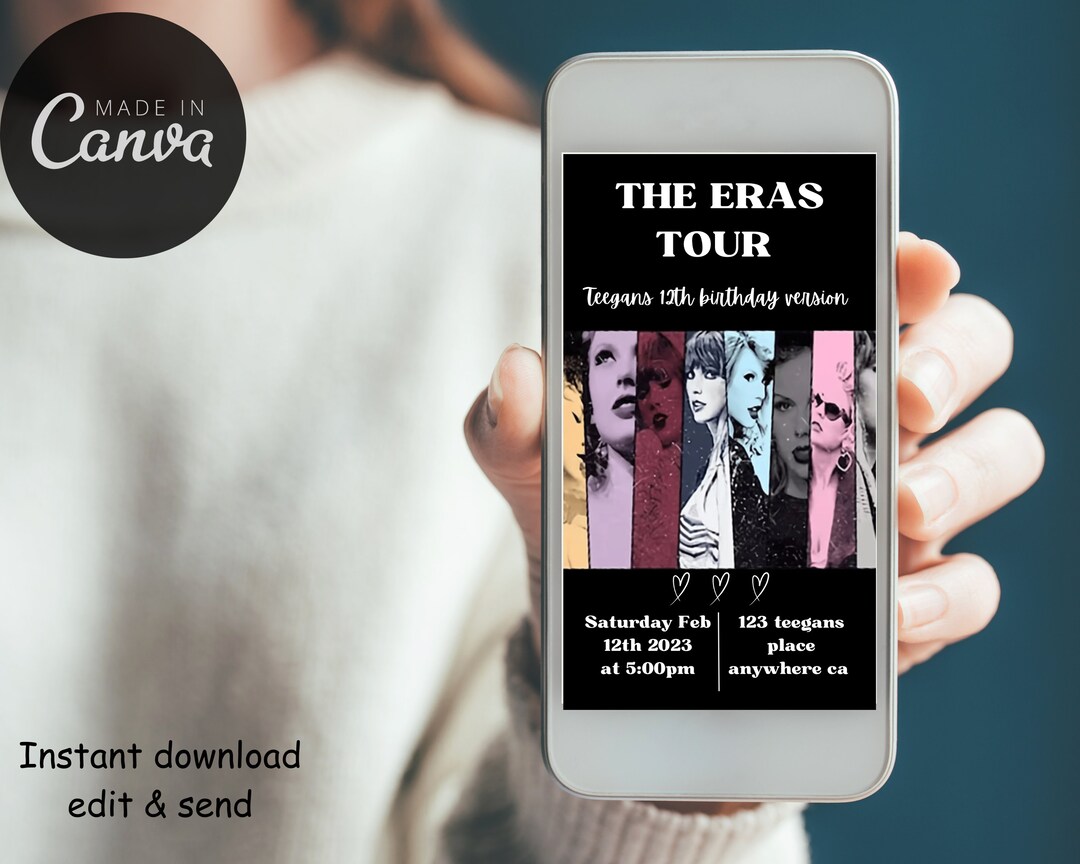 The Eras Tour Editable Digital Invite - Etsy