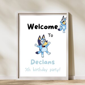 Bluey Party Welcome Sign Printable Editable 8x11 - Etsy