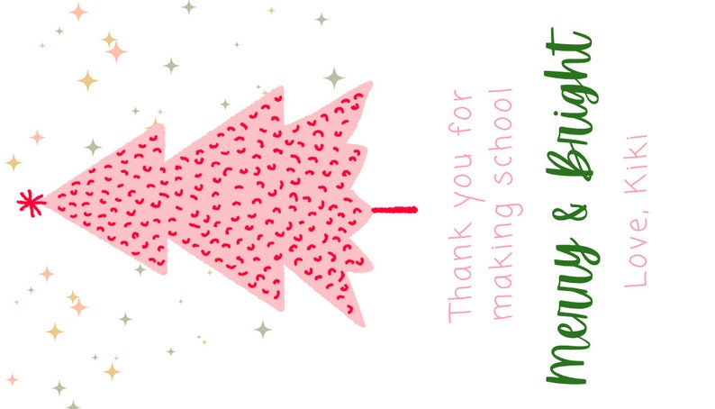 Christmas Teacher Gift Tag Editable 3x2.5 - Etsy