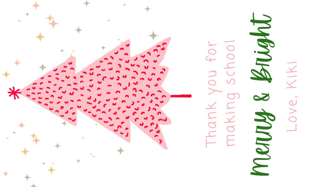 Christmas Teacher Gift Tag Editable 3x2.5 - Etsy