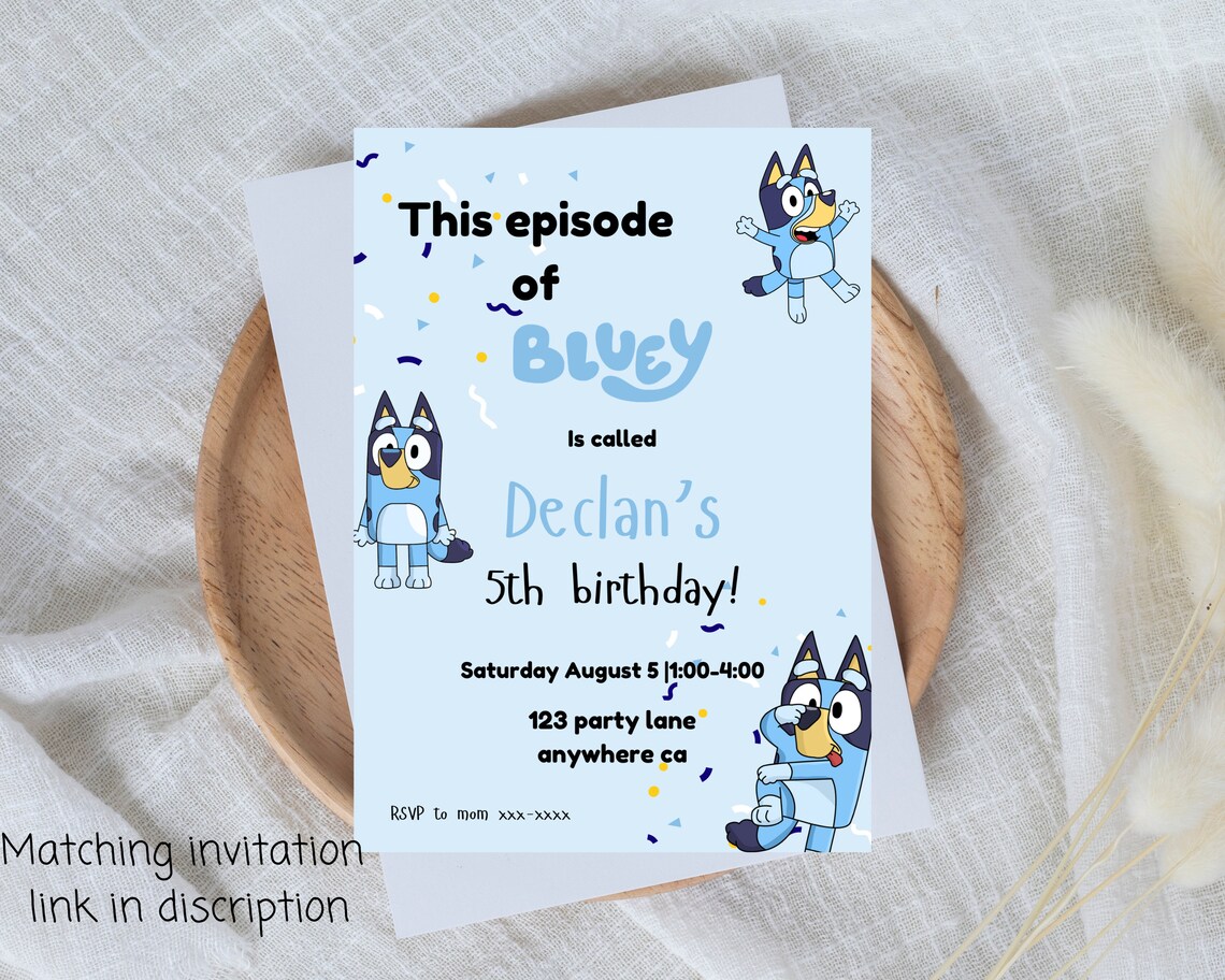 Bluey Party Welcome Sign Printable Editable 8x11 - Etsy