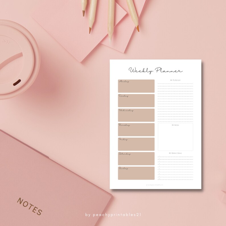 Weekly Planner Printable A4 Size - Etsy