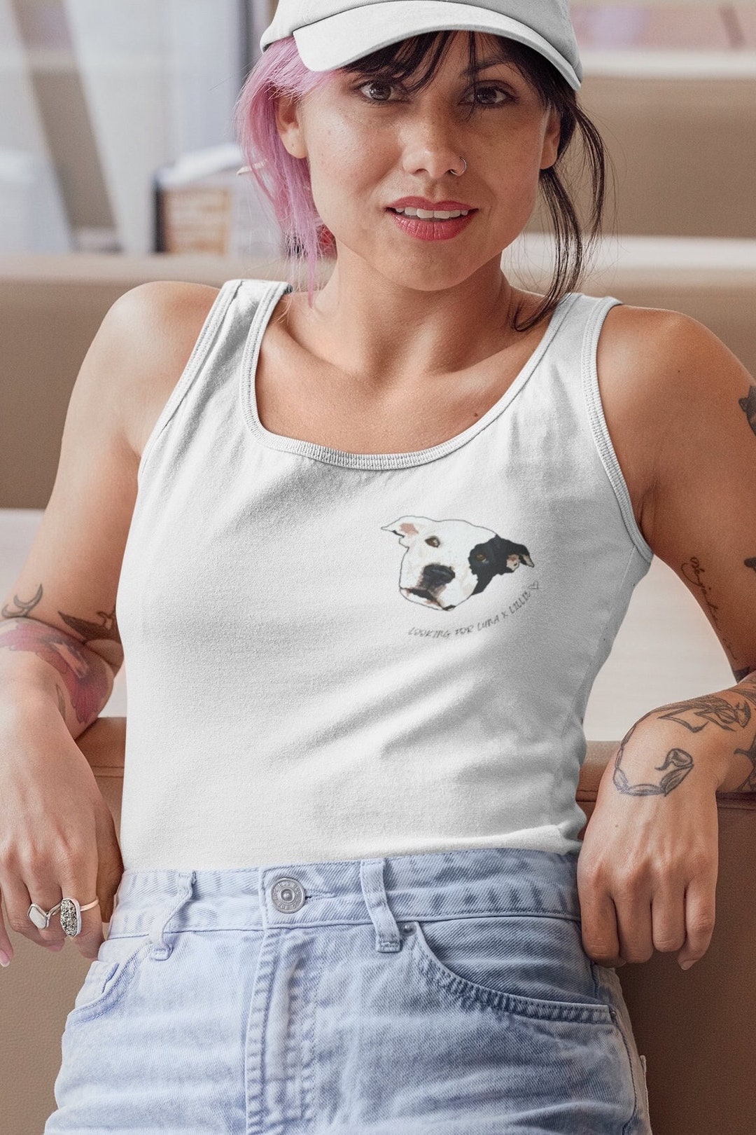 LILLIE X Dog Silhouette Tank Top | Pitbull Tank Top | Cute Drawing ...