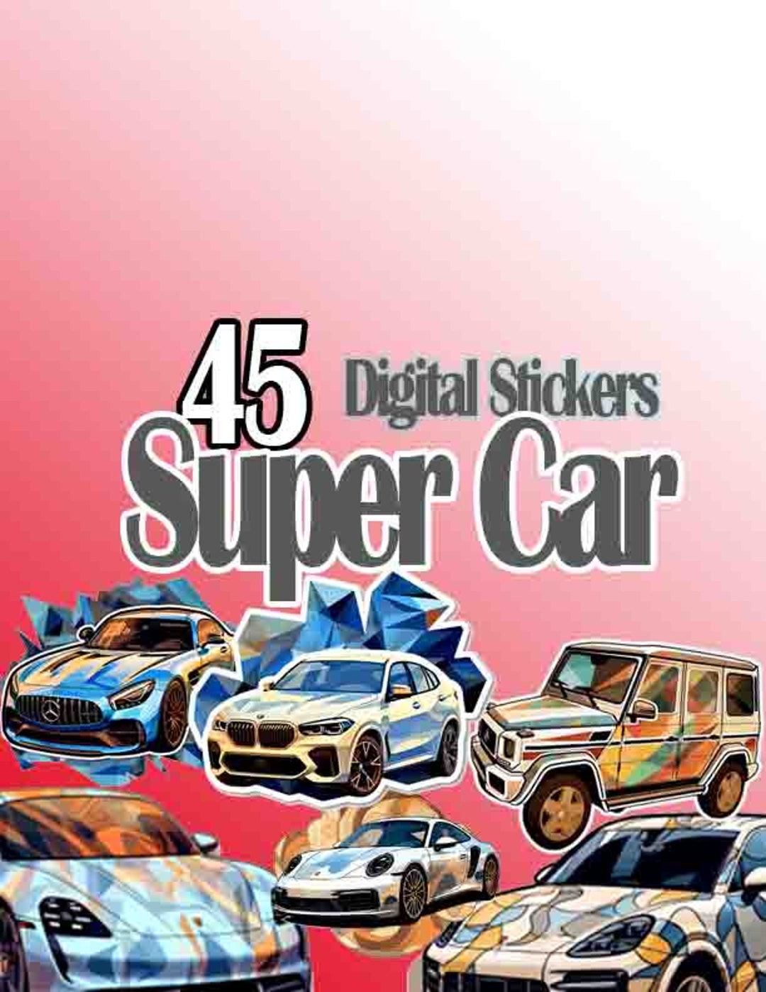 45 Digital Luxury Super Car Stickers for Your Digital World, for Geman ...