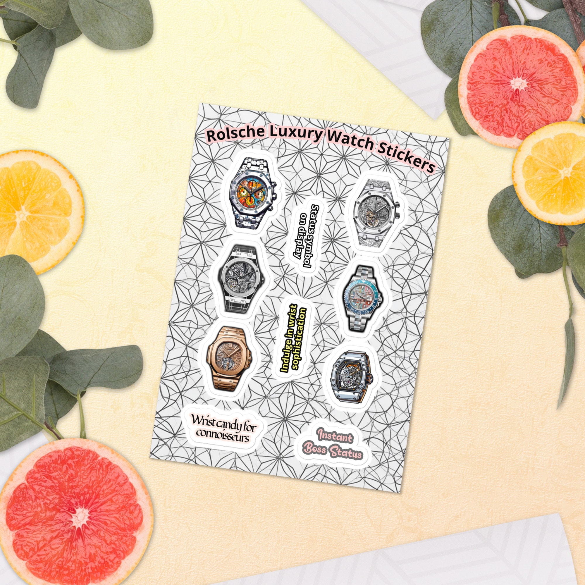 10 Kiss-cut Concept Luxury Watch and Funny Stickers in One Sheet for ...