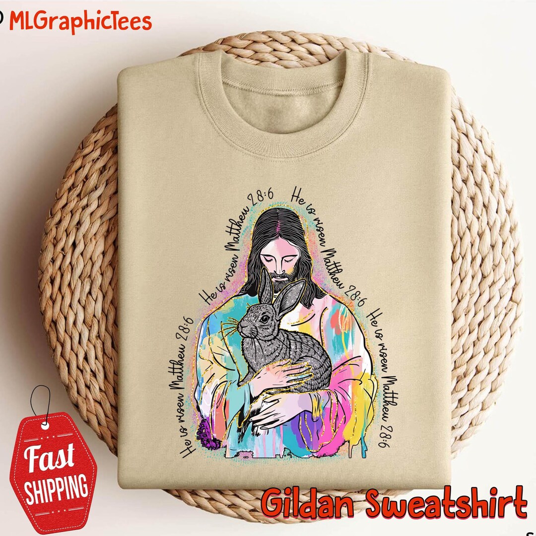 Easter Jesus Shirt, Brush Stroke Jesus Shirt, He is Risen Shirt ...